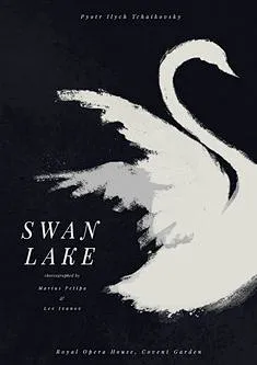 This contains an image of: Swan Lake Poster Art Print White Swan ...