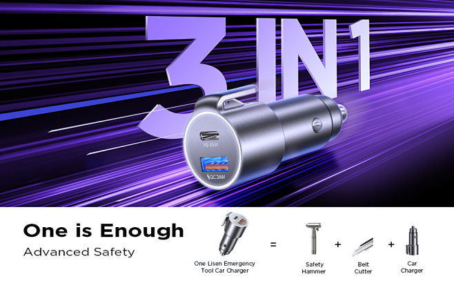 USB Car Charger Car Emergency Tool