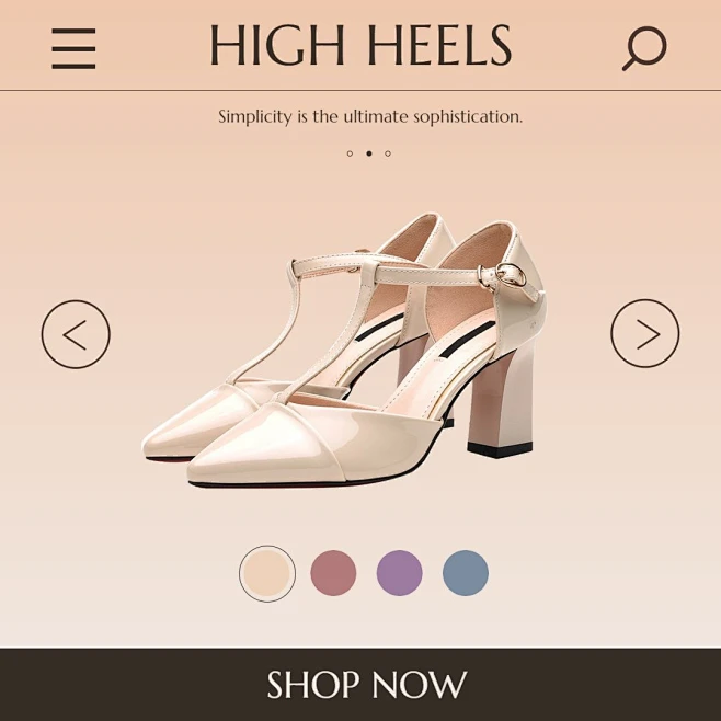 Basic Minimal Women's Shoes High Heels Color Palette Ecommerce Product Image素材-花瓣网