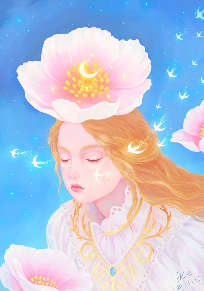 虞美人_逍逍风了-FZSE__插画师作品_涂鸦王国gracg.com图片_高明度色彩Lightness color图片素材-花瓣网