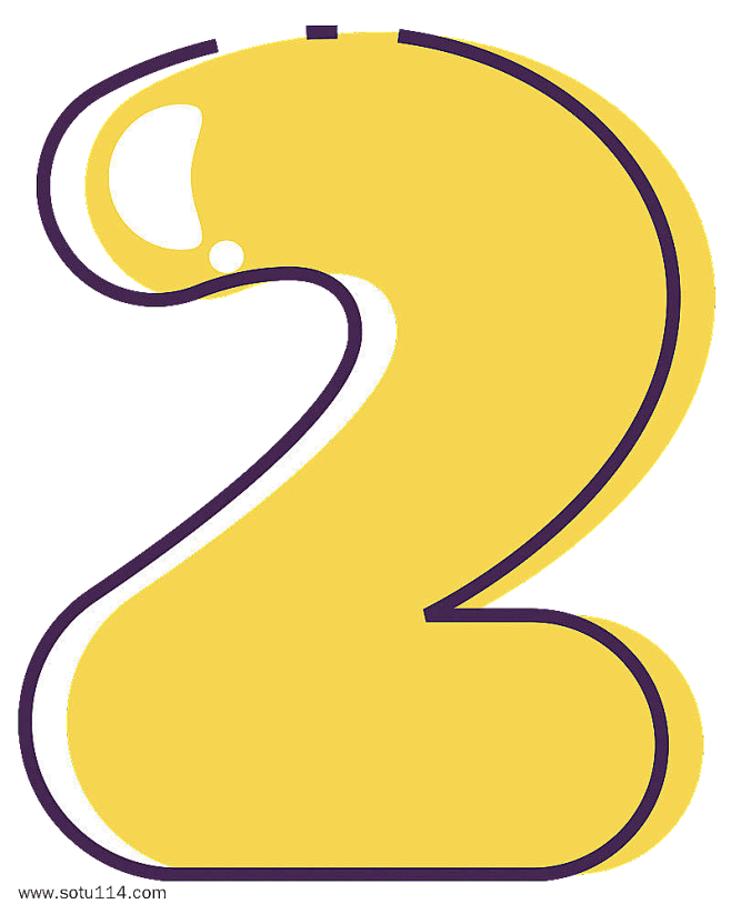 手绘彩色可爱数字2图片png免抠元素卡通手绘背景装饰免扣图片设计图案