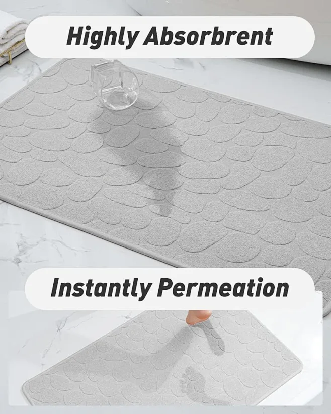 Amazon.com: COCOER Extra Long Bath-Mat, Absorbent Bath Mats for ...