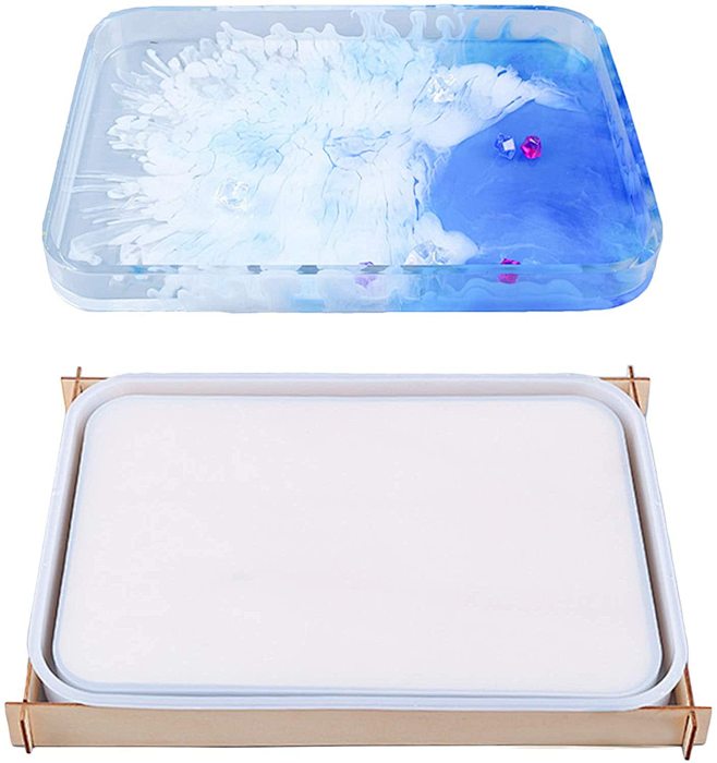 Amazon.com: Resin Tray Molds Silicone, 2021 New Upgrade Resin Serving ...