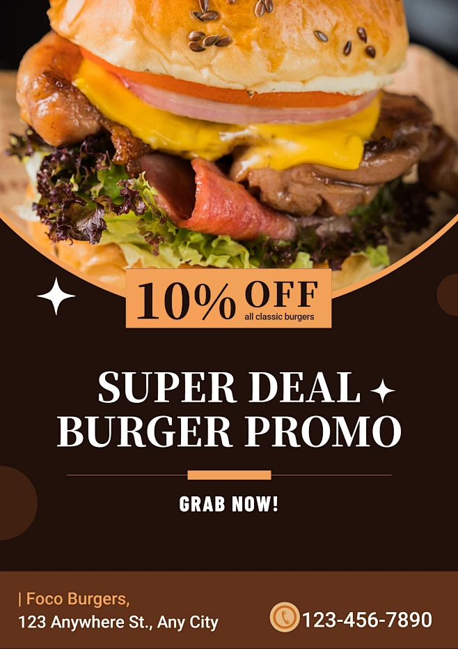 Burger Restaurant Dining Fast Food Discount Promo Advertising Poster素材-花瓣网