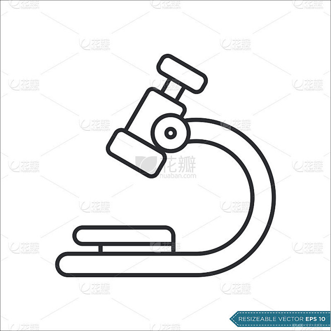 显微镜图标矢量模板插图设计