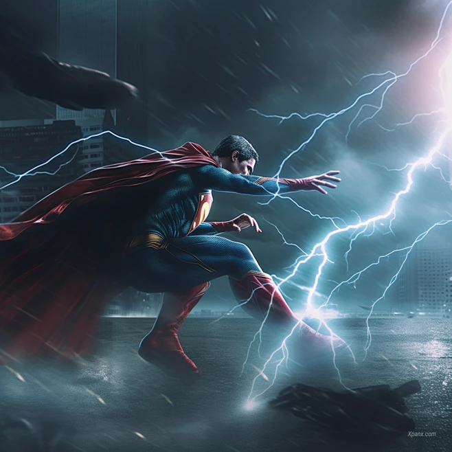 AI绘画_Prompts_Logan82_create_an_action_scene_of_super_man_deflecting ...