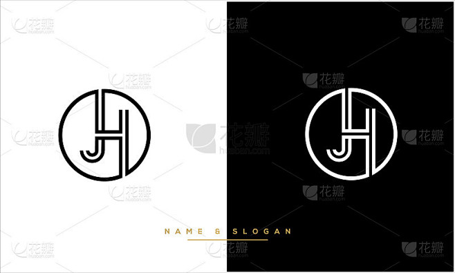 JH,HJ抽象字母标志组合