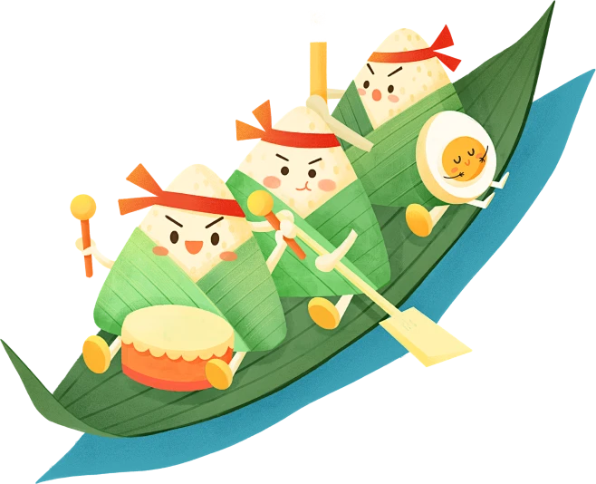 -粽子划船加投影-花瓣网