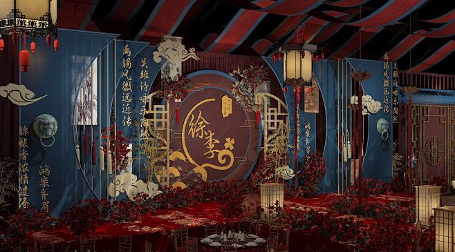 新中式婚礼布置3D模型