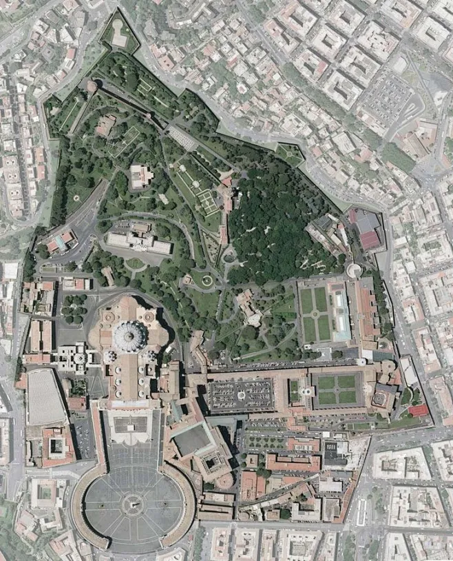 Aerial Map of Vatican City-花瓣网