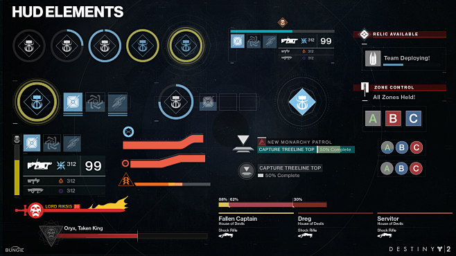 destiny forsaken UI Interface Bungie iconography 2D art video gam9