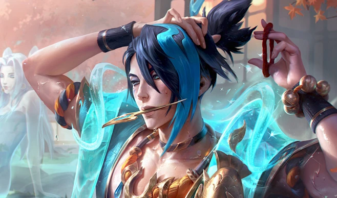 League of Legends - Prestige Spirit Blossom Springs Aphelios Splash art ...