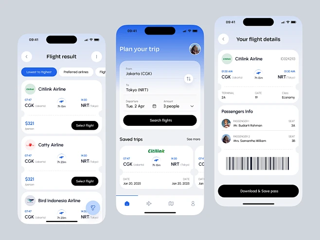 Flight Booking App UI by Budiarti R. on Dribbble-花瓣网
