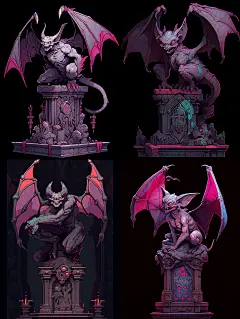 grossandrew_Typhoid_bat_devil_statue_bat_devil_stone_statue_Yos ...