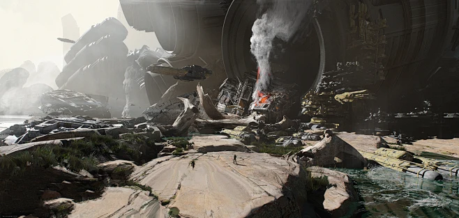 science fiction concept art 3D illustration 3D environment Visual ...