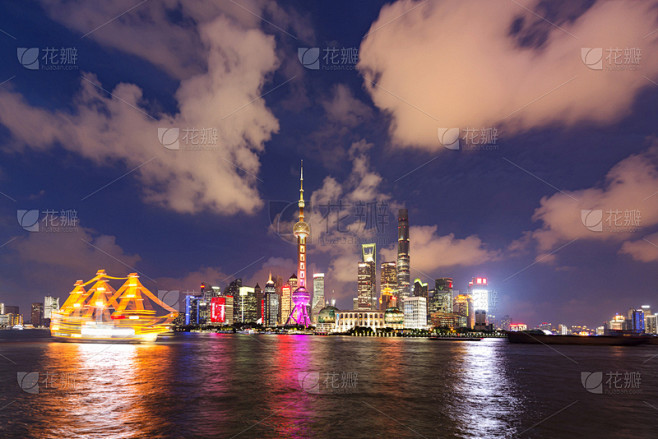 黄浦江,陆家嘴,中心,金融,上海,水平画幅,建筑,无人,蓝色,全景