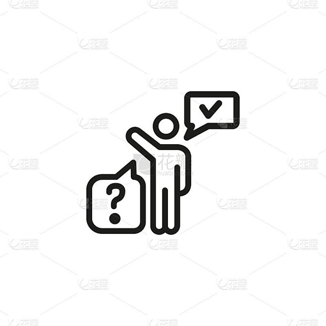 Finding answers line icons