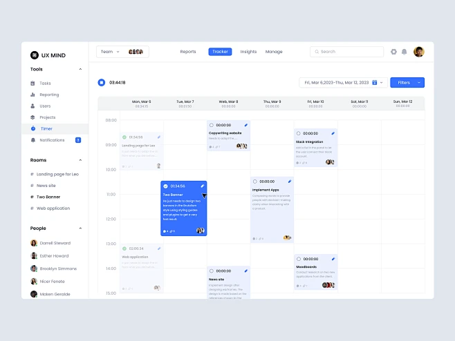Time management web app, saas, ux/ui design-花瓣网