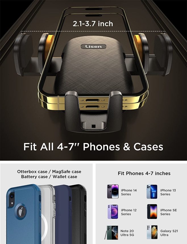 Amazon.com: LISEN Adjustable Phone Mount for Car CD Phone Holder for ...