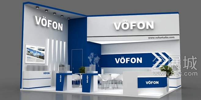 Vofon科技展台效果图案例-花瓣网