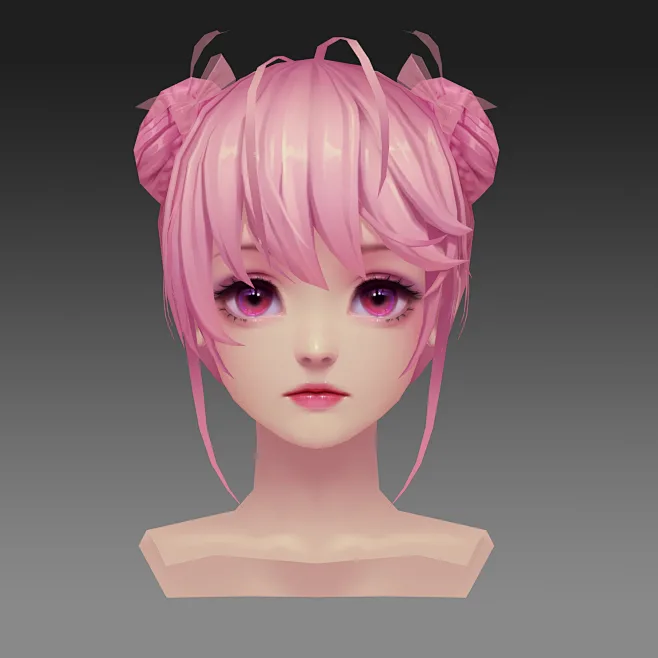 3D手绘角色可爱女头-原创3D角色/装备-微元素 - Element3ds.com!-花瓣网