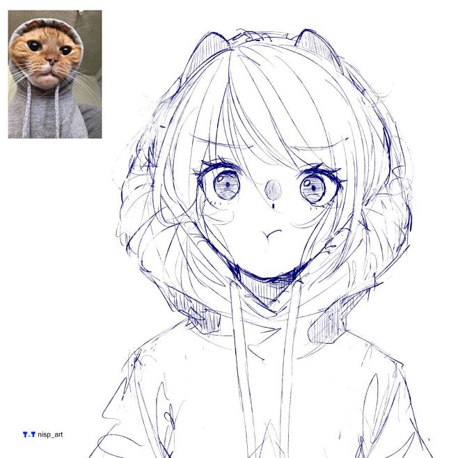 白俄罗斯 nisp_art 二次元速写练习 作品欣赏 46P-线稿时代-微元素 - Element3ds.com!