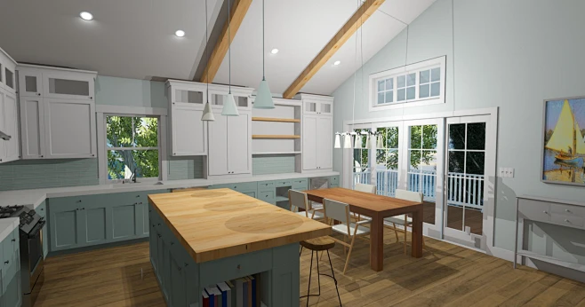 Photo of a medium sized coastal l-shaped kitchen/diner in Charleston ...