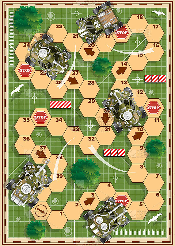 以军事为主题的棋盘游戏。