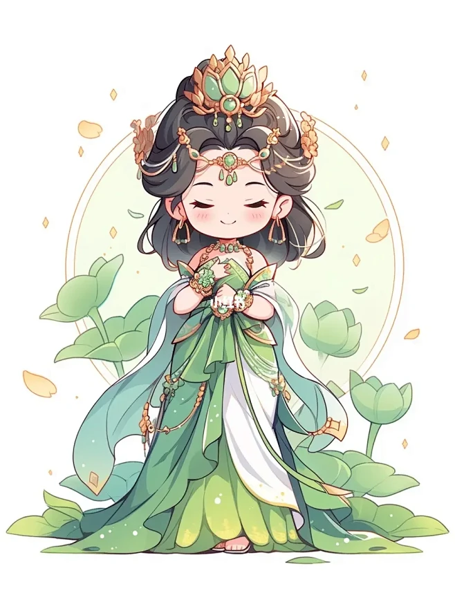 AIGC|插画|线描|Q版古风-花瓣网