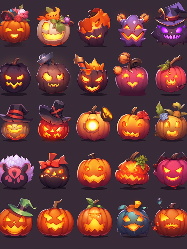 Game icons, halloween, jack o lantern, cartoon, highest quality