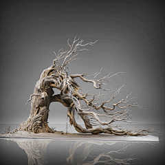 zbrush树-花瓣网|陪你做生活的设计师 | 枯树雕刻（withered tree）！