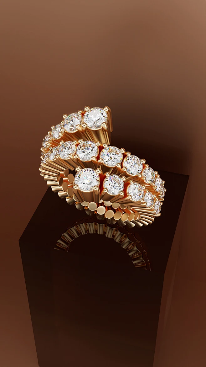3D modeling and animation jewelry ring :: Behance-花瓣网