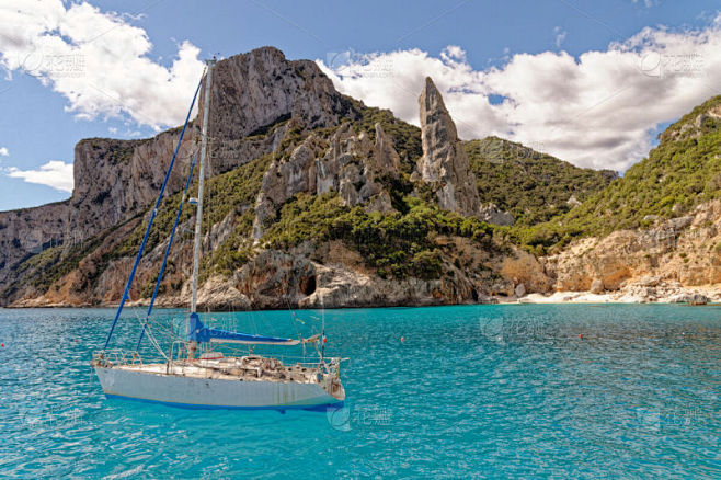 意大利,撒丁岛,海滩,cala goloritze,户外,白昼,夏天,蓝色,美,自然