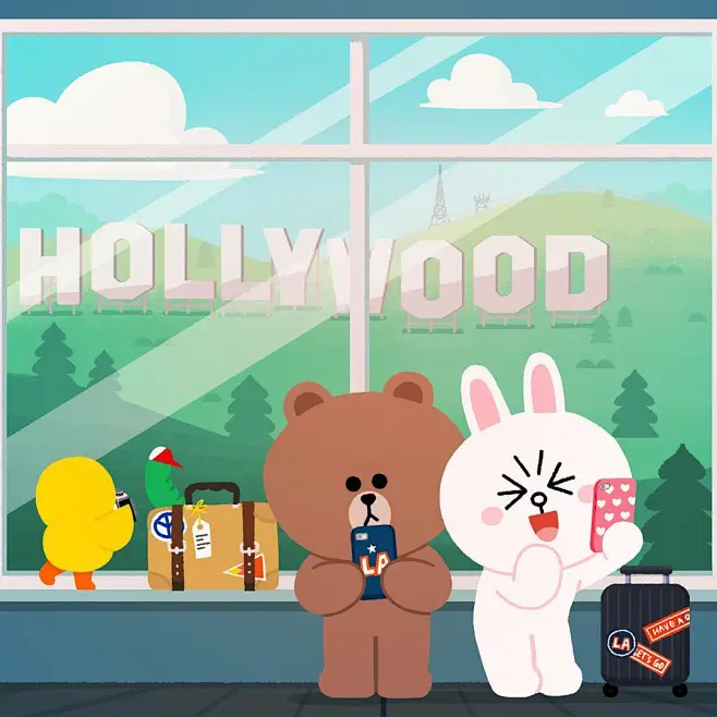 LINE FRIENDS_Official 在 Instagram 上发布：“Romance on beach #Couplegoals #Brown #Cony #LINEFRIENDS ...