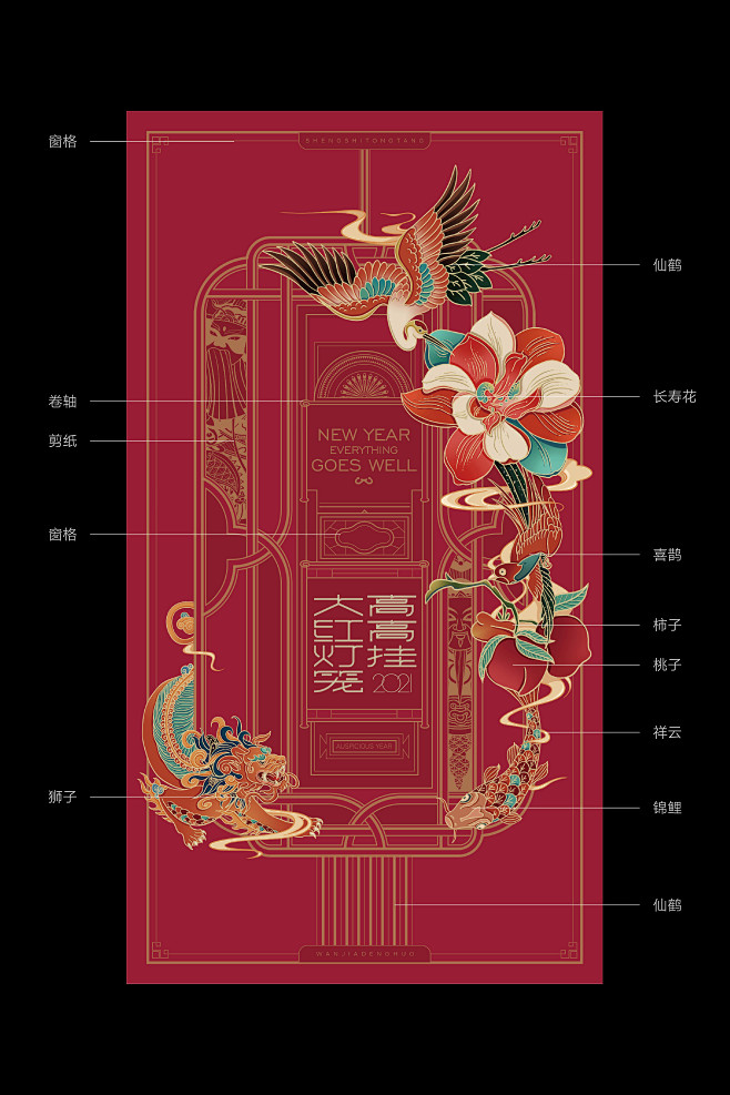 chinese design illustration design packaging design 新年礼盒设计 礼盒设计