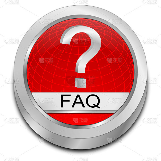 FAQ按钮- 3D插图