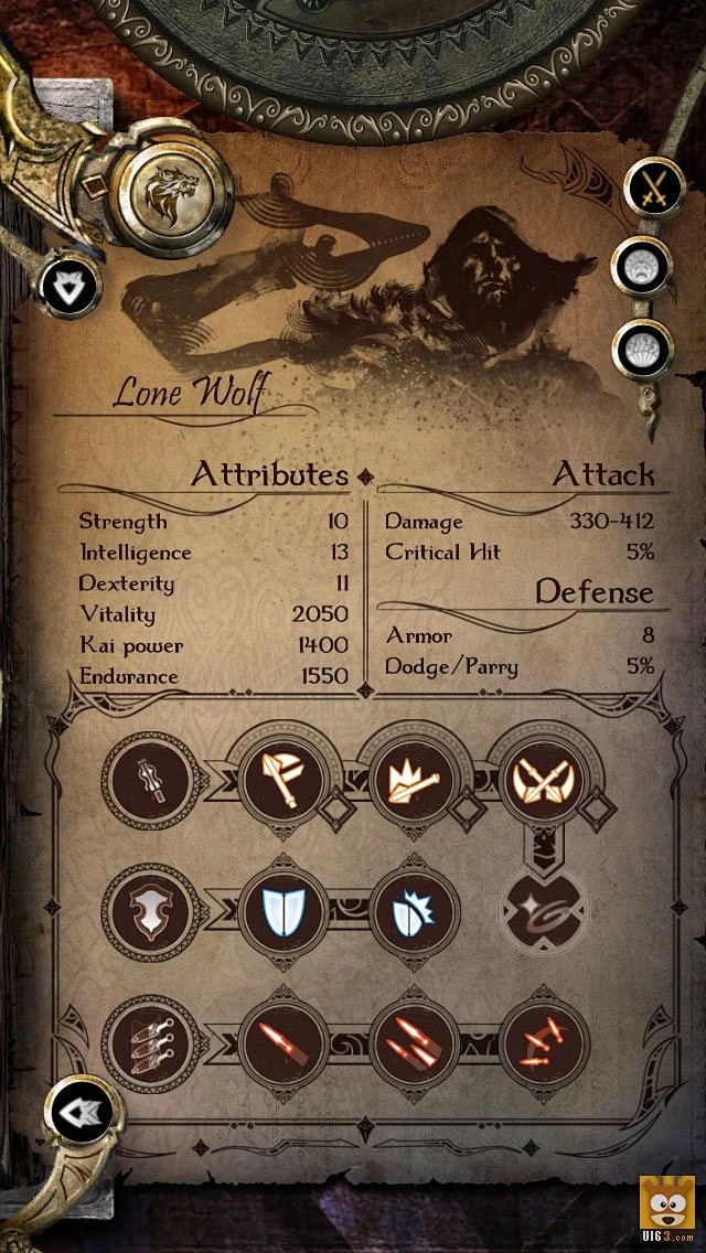 RPG游戏小说《Lone Wolf 孤狼》UI游戏界面-花瓣网