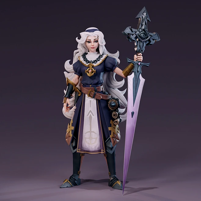 Nun, André Novais : Nun character sculpt, tryng some workflow between zbrush and Blender ...