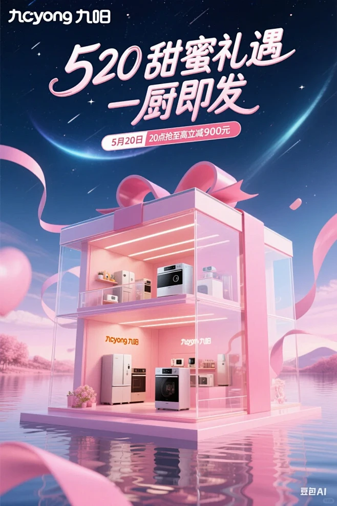 豆包AI直出520家电主视觉海报（附提示_3_太好看了叭_来自小红书网页版-花瓣网