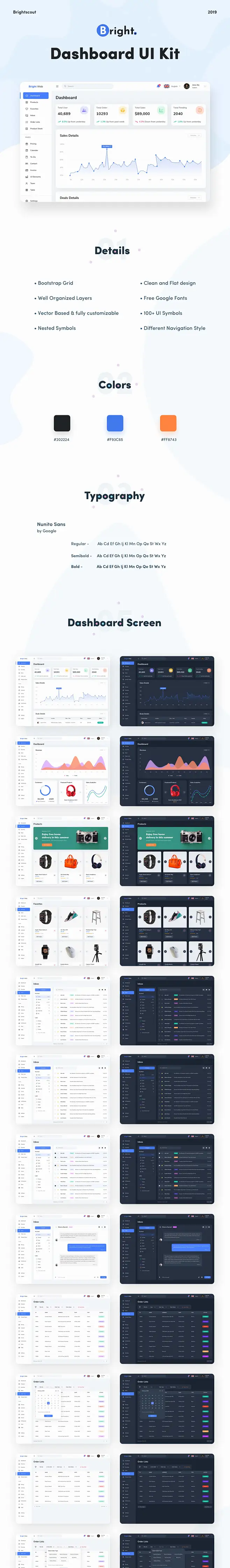 Bright Web Dashboard UI Kit100+产品运营数据可视化管理后台网页界面设计-花瓣网