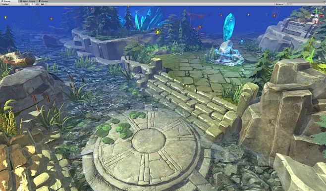 Unity3D MOBA对战地图场景资源，幻想风格dota lol塔防游戏素材-完整/地编场景-微元素 - Element3ds.com!-花瓣网