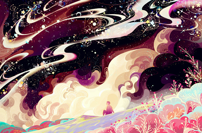 银河铁道之夜_大狮球__插画师作品_涂鸦王国gracg.com