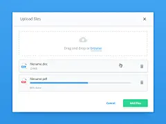 File Upload Component progress material clean design app mobile web ui ...