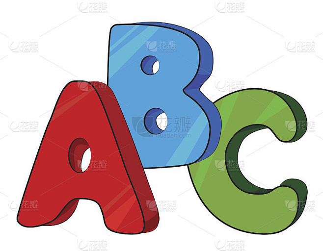 卡通形象的ABC字母