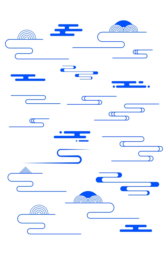 云古风抽象云线条云简易云朵免扣元素-花瓣网