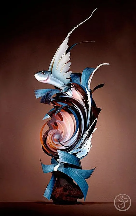 This beautiful chocolate showpiece was created by Stephane Leroux, M.O ...