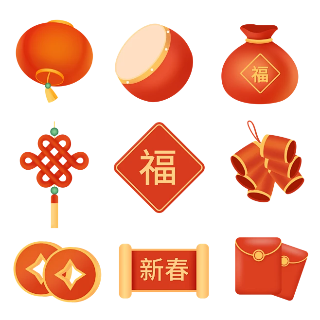 千库网_微立体新年图标贴纸春节icon_元素编号13381309图片_元旦 新年 素材 png 图片素材-花瓣网