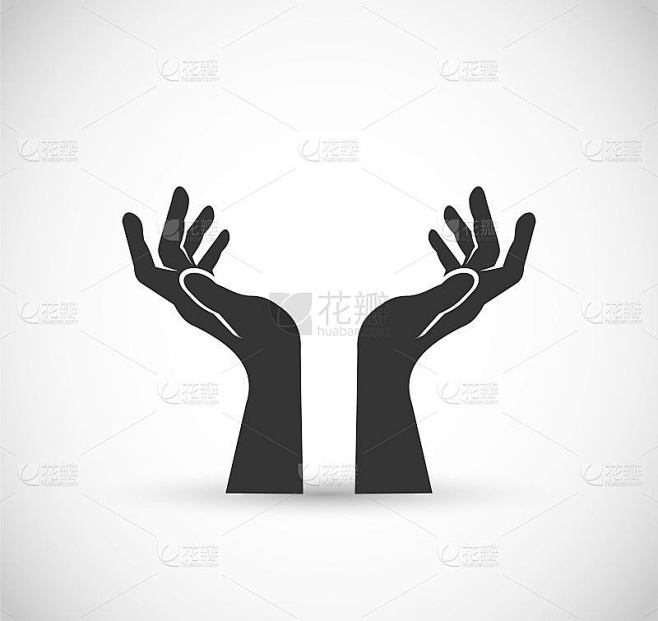 Two hands vector icon