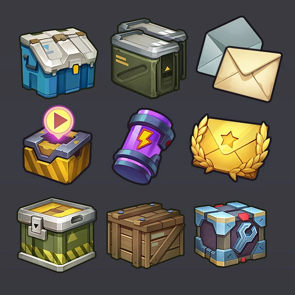 Game Icon Props UI Elements, Jay Tea : UI elements for RPG match-3 game ...