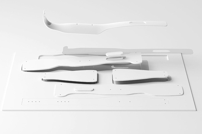 This modular prosthetic shower leg facilitates easy cleaning of residue ...